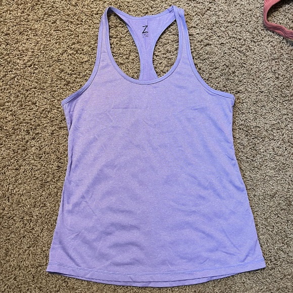 Tops | Zella Purple Razorback Workout Tank | Poshmark